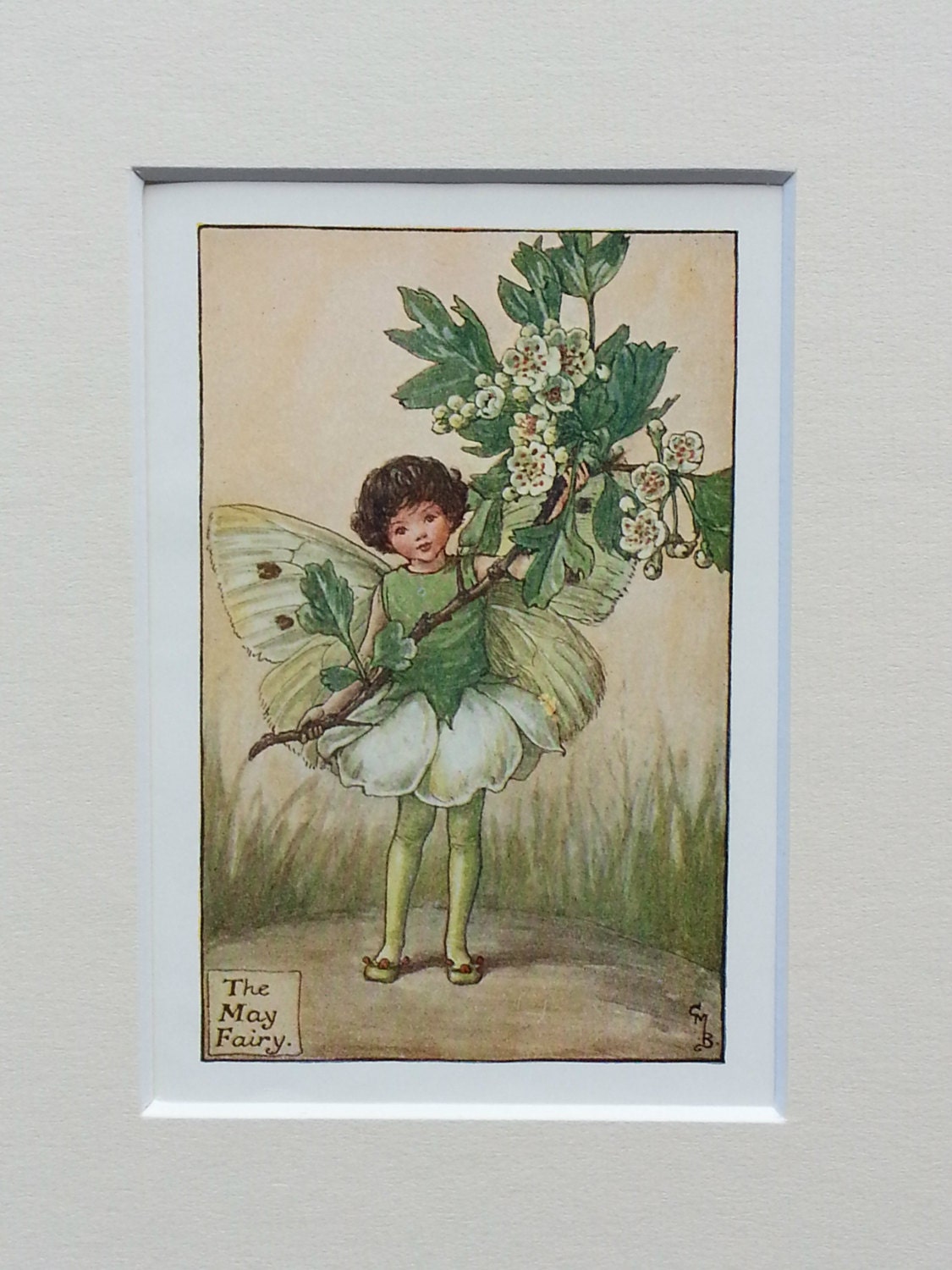 Flower Fairy Vintage Print 1930s Mounted May Fairy Cicely Mary | Etsy