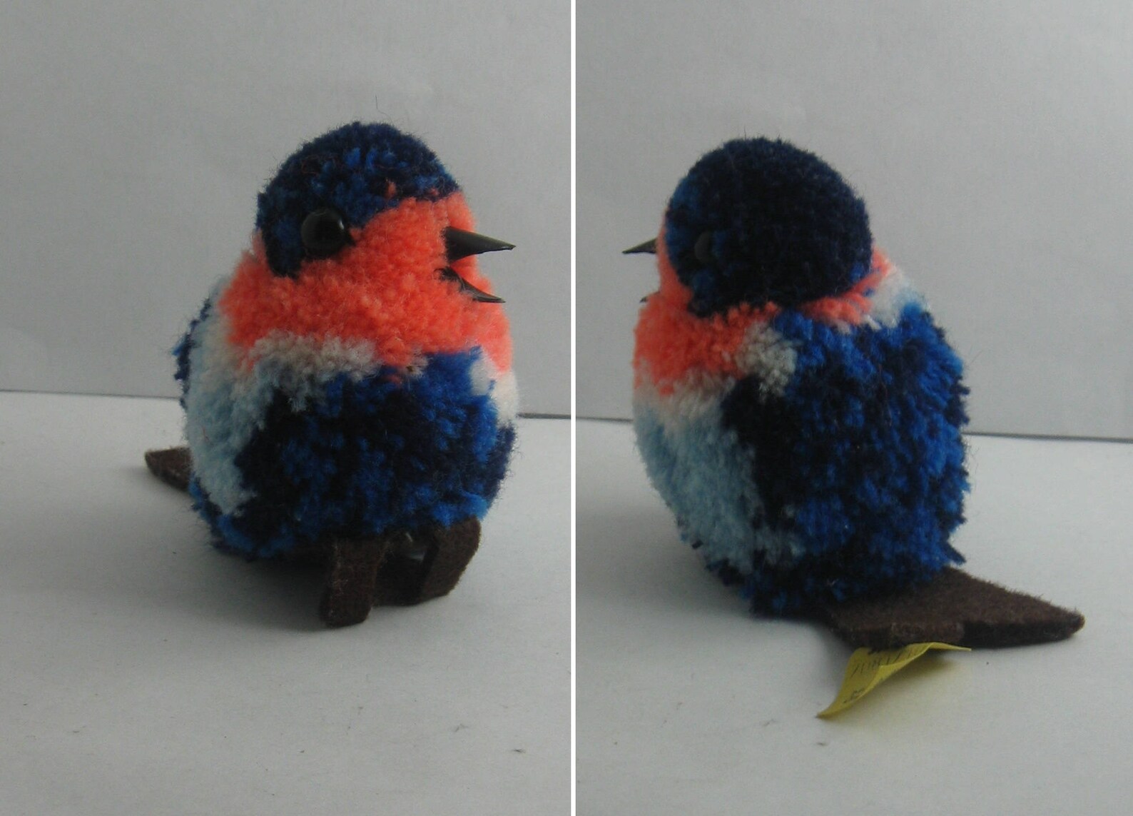 Original STEIFF 7081/10. Age Old Large Wool Miniature BIRD Blue-red ...