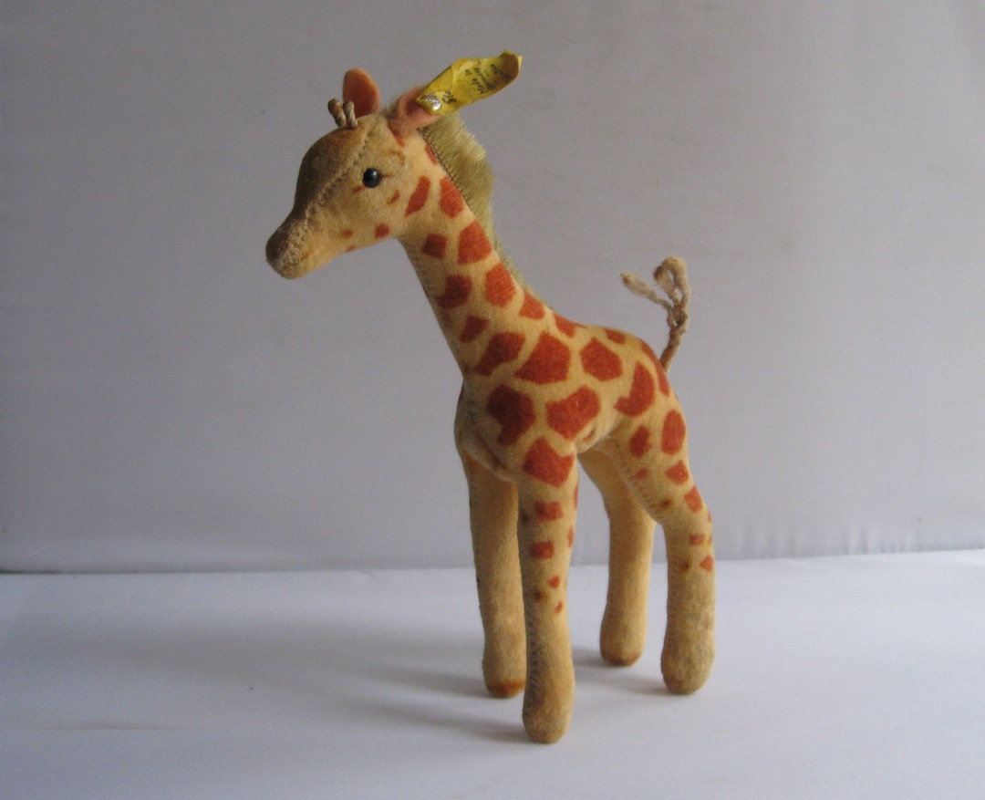 Original Steiff 0750/14. Plush Toy: Giraffe From Velvet Plush. Height ...