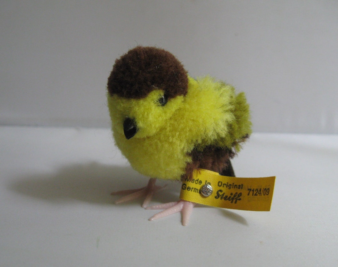 Original STEIFF 7124/09. Old Wool Miniature Woll-bird, Yellow. Button ...