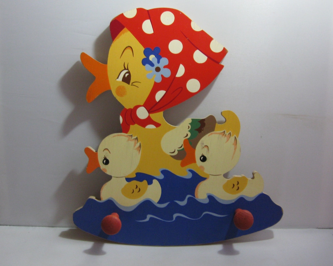 Wooden Coat Rack "duck Family" for Children's Rooms. Mertens Art No ...