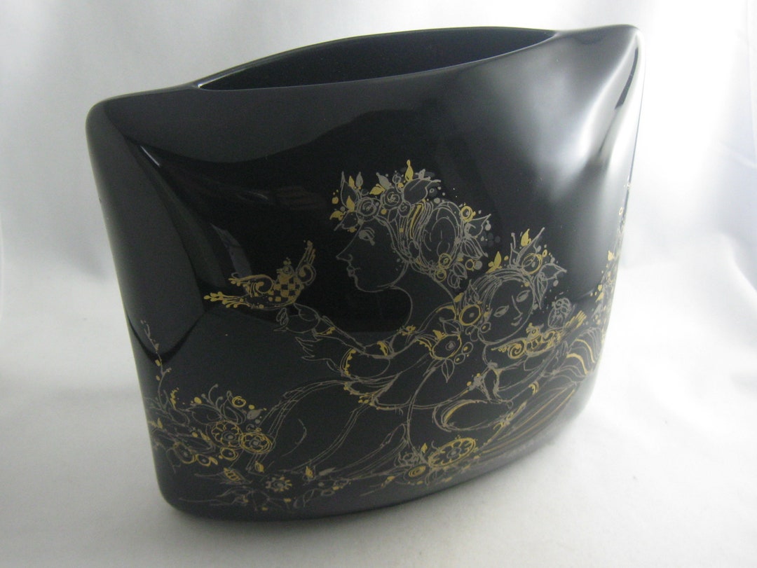 ROSENTHAL Germany. Porcelaine Noire. Large Porcelain Vase SEMIRAMIS ...