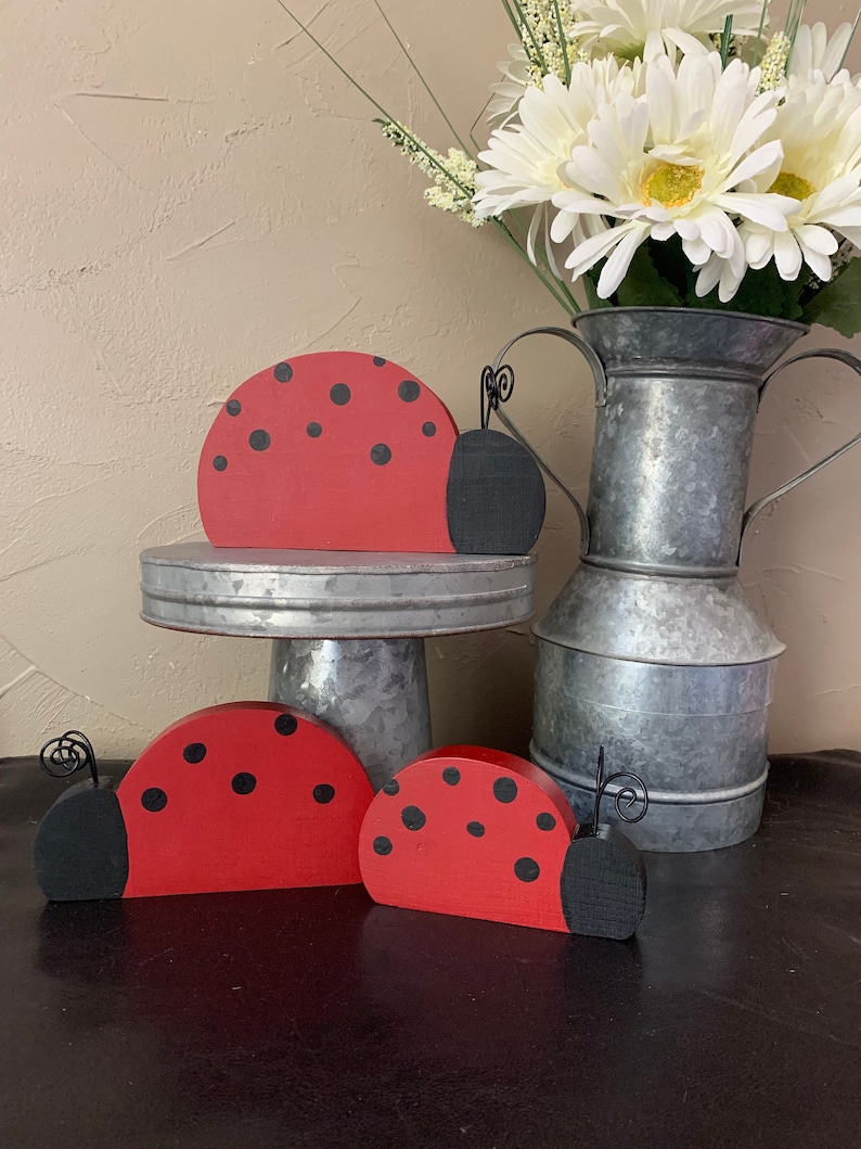 Ladybug Decor Wood Lady Bug Ladybugs Spring Decor Summer - Etsy India