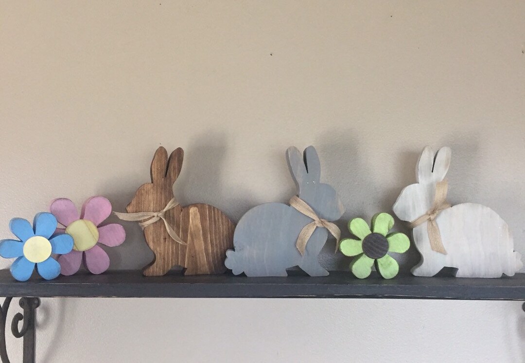Rustic Wood Rabbit - Sitting Bunny Silhouette, Country Bunny, Easter ...