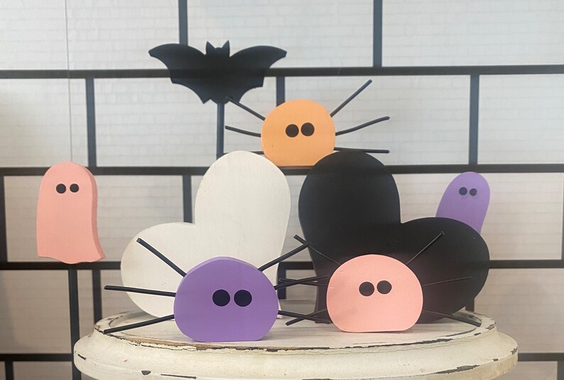 Pastel Tiny Spiders, Spiders, Spider, Halloween, Wood Decor, Tier Tray ...