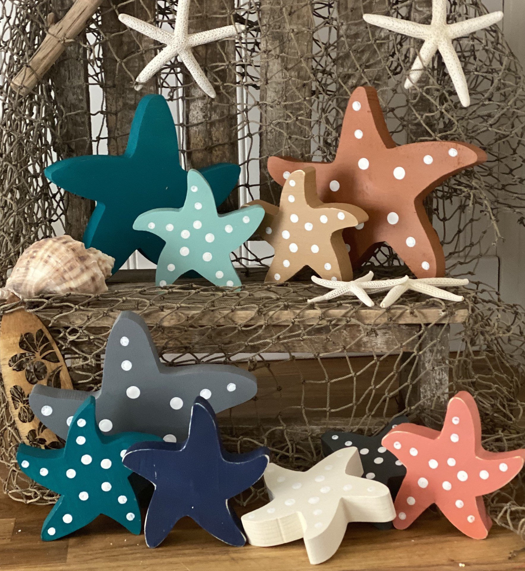 Starfish Wood starfish Beach decor Wood summer decor Wood | Etsy