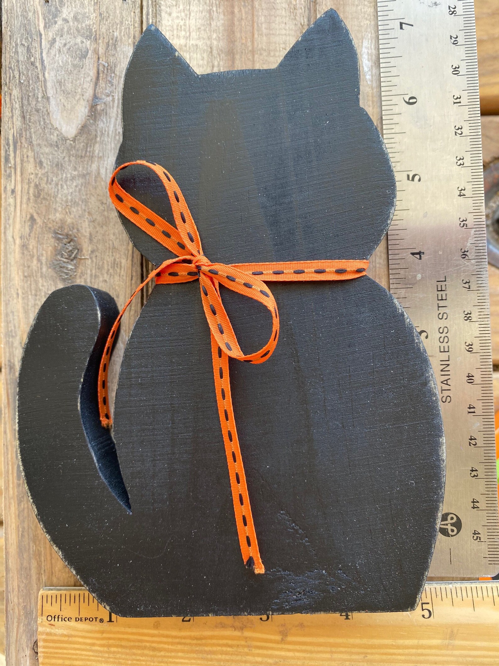 Black Cat Rustic Black Cat Wood Black Cat Halloween | Etsy