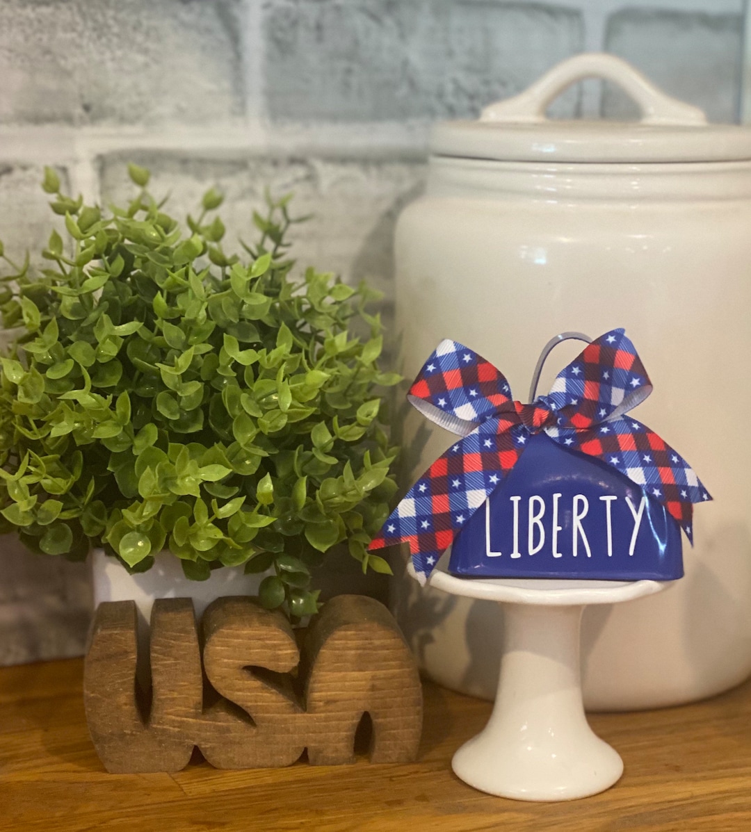 Liberty Bell, Patriotic Bell, Cow Bell, Fourth of July, Tiered Tray ...