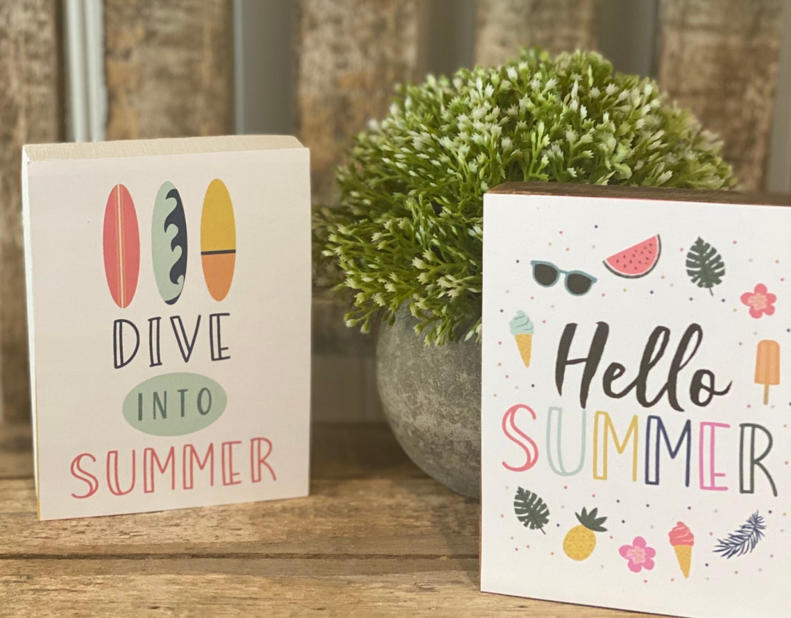 Mini Summer Sign, Summer Sign, Tier Tray Sign, Wood Decor, Wood Decor ...