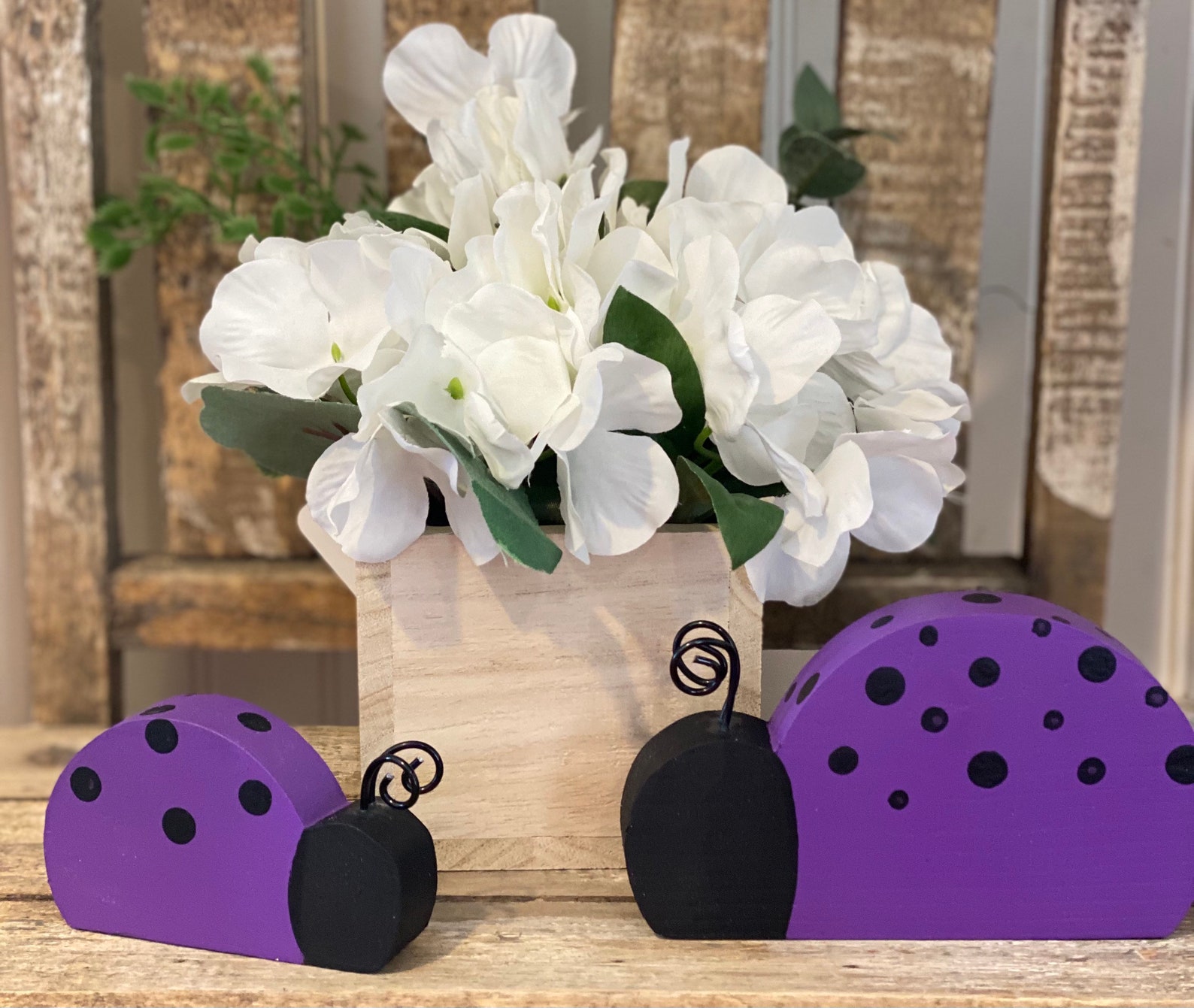 Purple Ladybug Wood Lady Bug Purple Ladybugs Spring Decor | Etsy