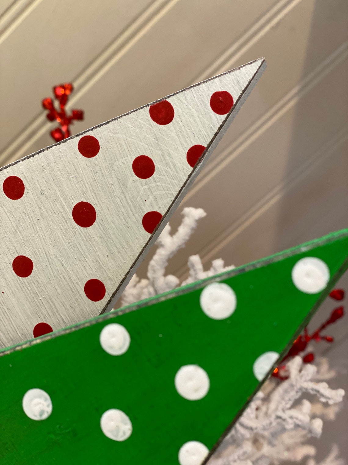 Rustic Skinny Christmas tree Triangle Wooden Christmas Trees | Etsy