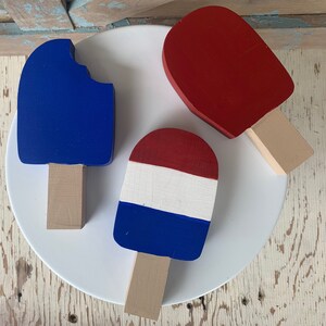 4th of July, Popsicles, Patriotic, Wood Popsicles, Summer Tiered Tray ...