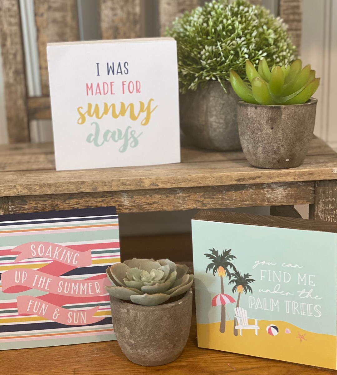 Fun Summer Wood Sign, Mini Sign, Summer Decor, Hello Summer, Beach ...