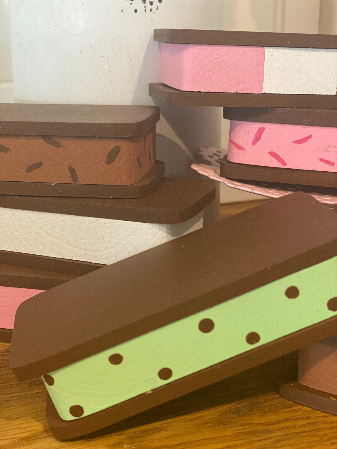 Ice cream decor ice cream sandwich Wood ice cream decor | Etsy