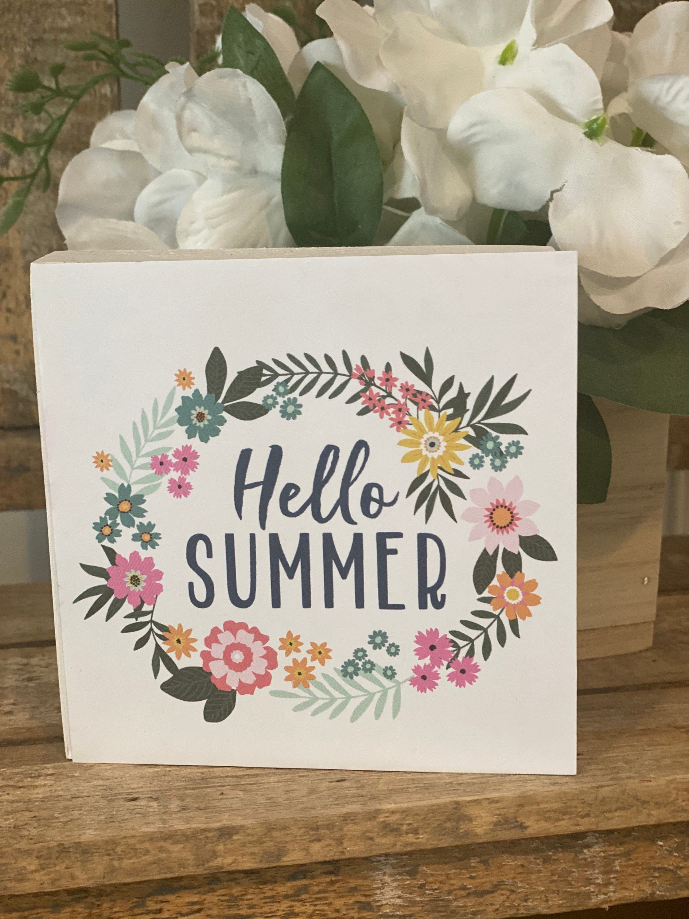 Fun Summer wood sign mini sign summer decor hello summer | Etsy