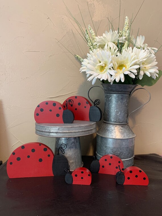 Ladybug decor wood lady bug Ladybugs Spring decor Summer | Etsy
