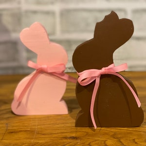 Chocolate Bunny, Easter Bunny, Easter Wood Decor, Easter Tier Tray ...