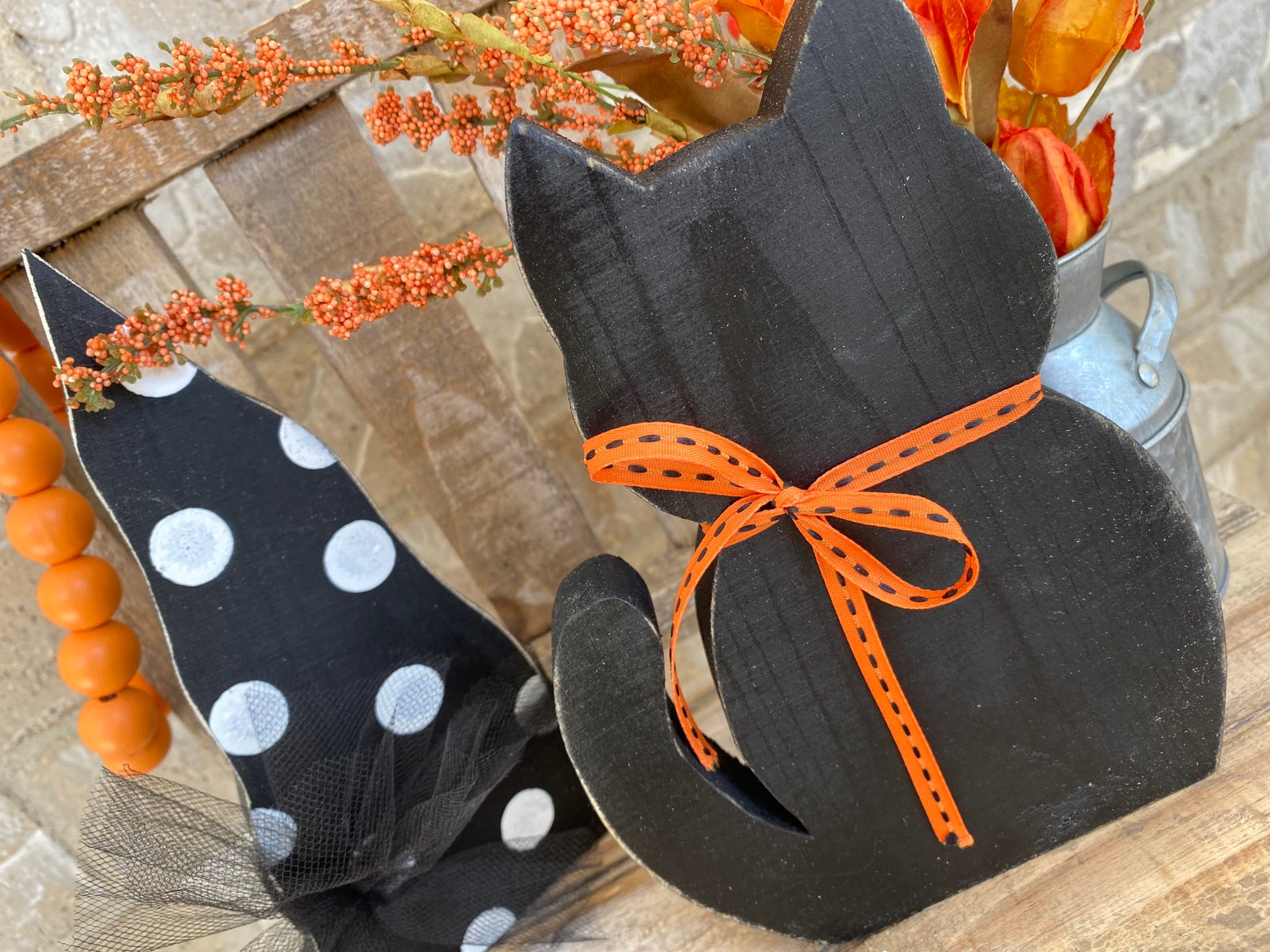 Black Cat Rustic Black Cat Wood Black Cat Halloween | Etsy