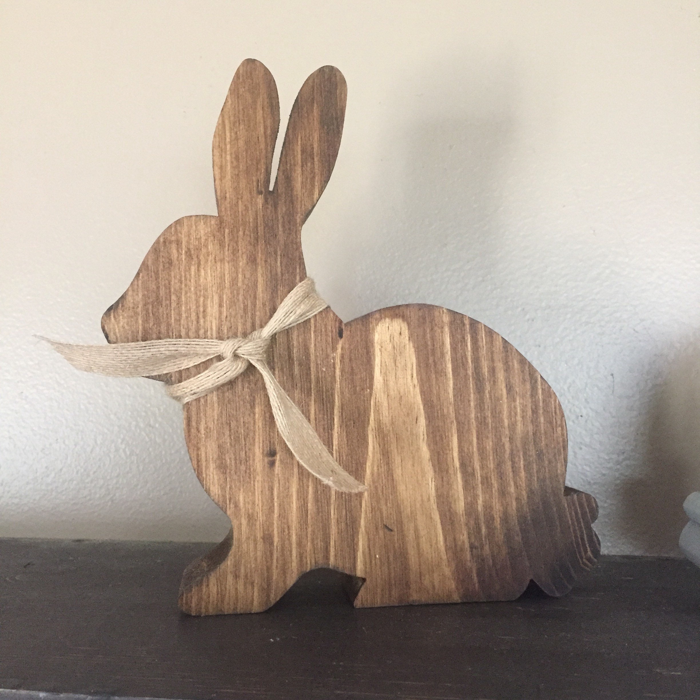 Rustic Wood Rabbit Sitting Bunny Silhouette Country Bunny | Etsy
