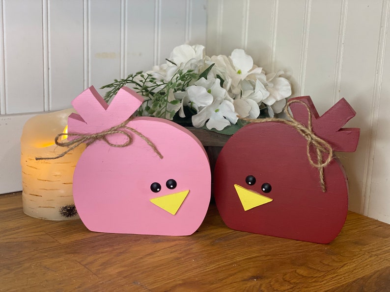 Whimsical Valentine Bird Wooden Bird Valentine Decor - Etsy