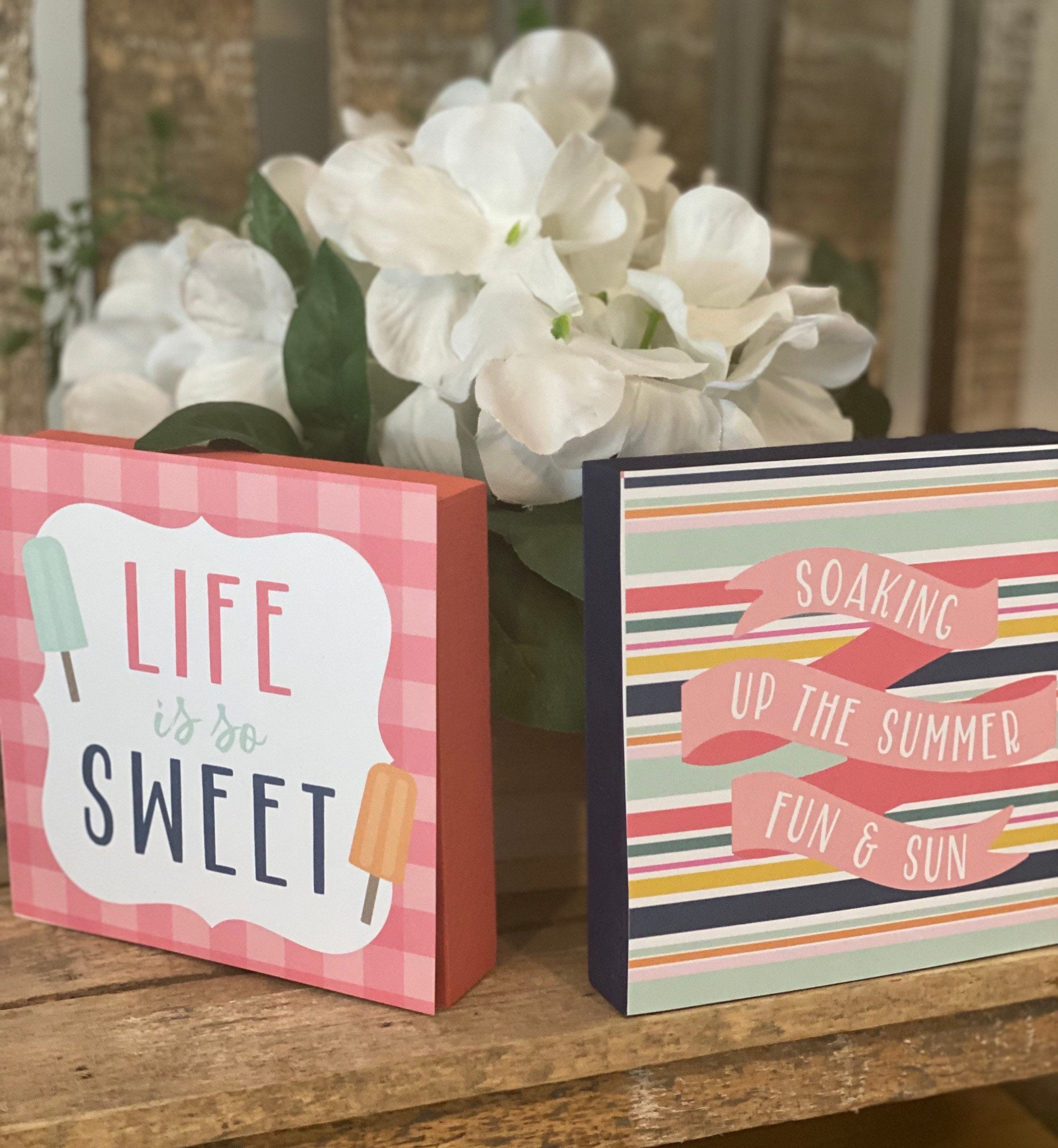 Fun Summer wood sign mini sign summer decor hello summer | Etsy