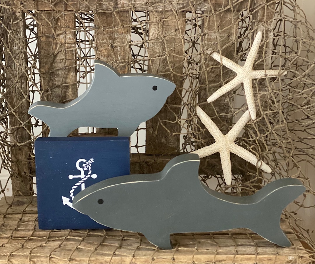 Wood Shark, Wooden Shark,shark Decor, Rustic Shark, Nautical Decor ...