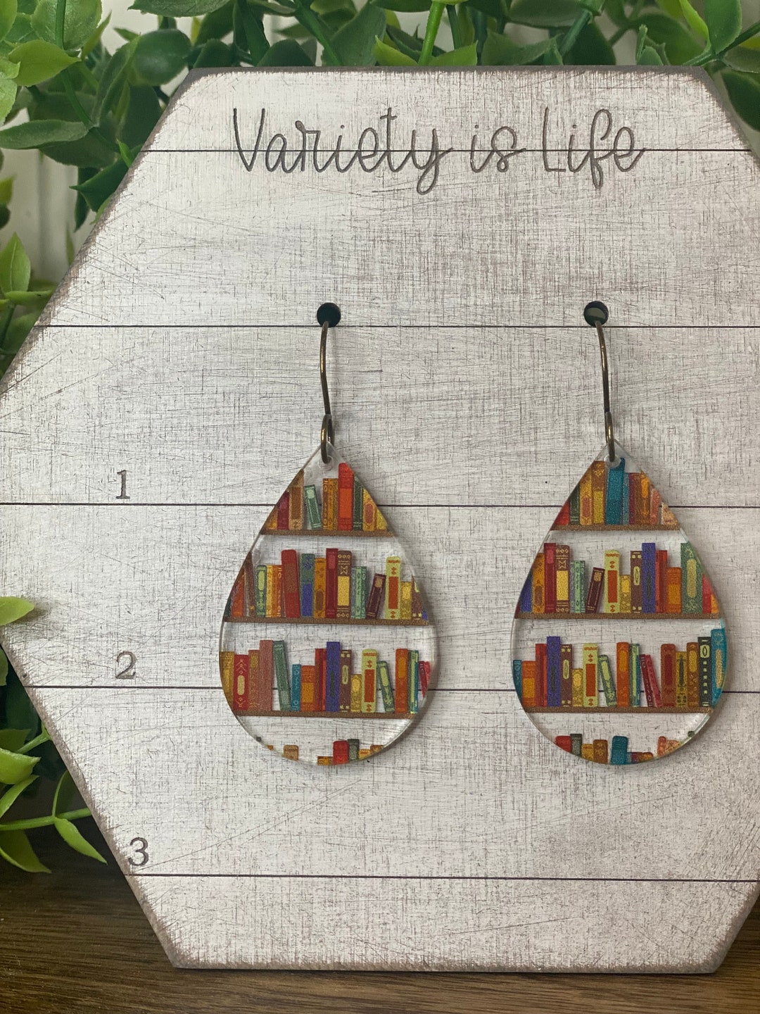 Book Earrings, Bookshelf, Acrylic Earrings, Reading, Books, Fun, Quirky ...