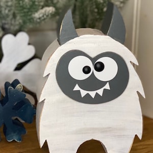 Yeti, Wood Yeti, Rustic Winter Decor, Winter Wood Decor, Winter Tier ...