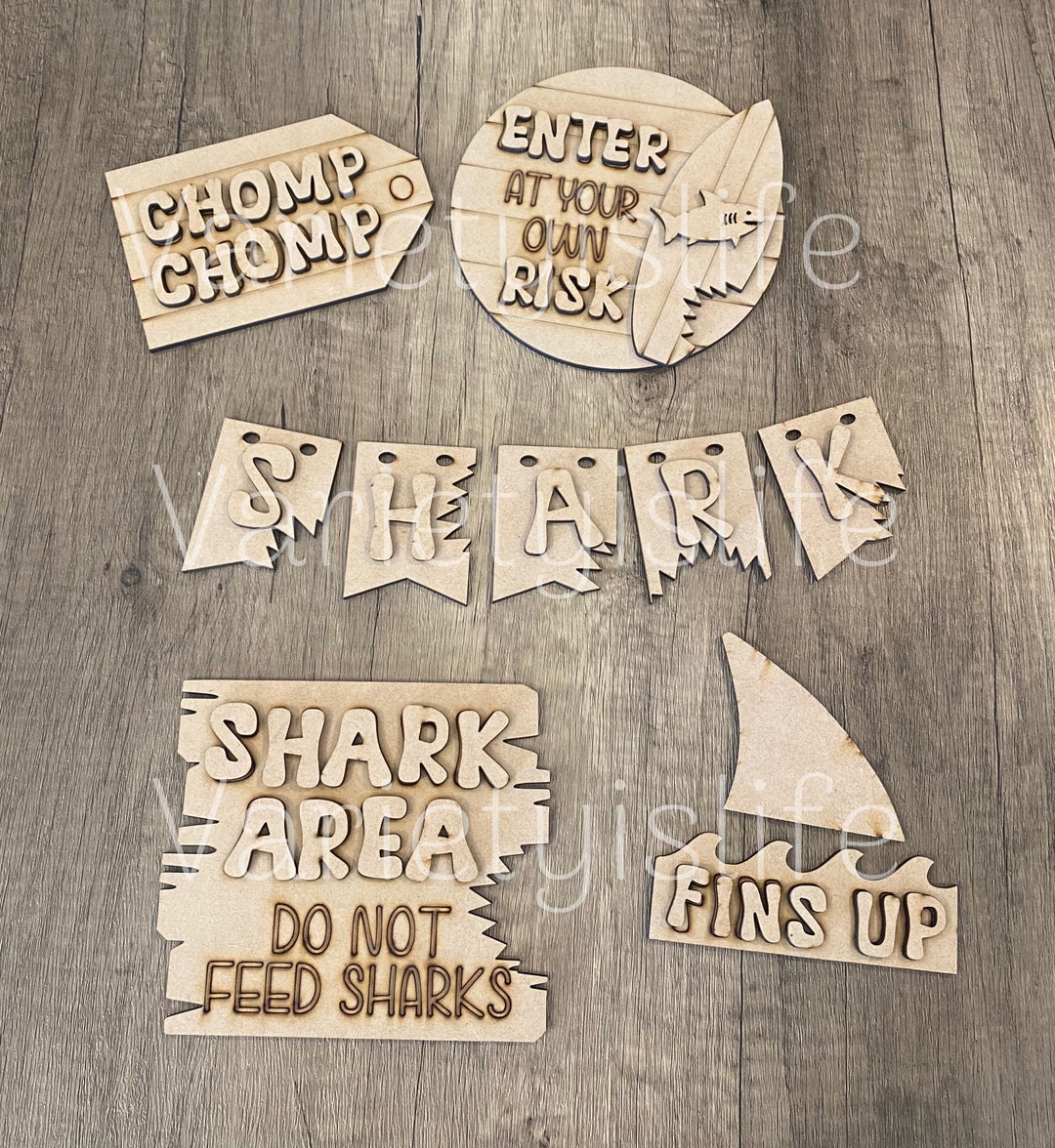 Shark, Shark Tiered Tray, Decor, Wood, Sharks, DIY, Unfinished Crafts ...