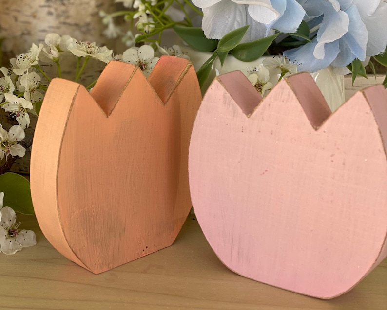 Rustic Wood Tulips Spring Decor Spring Wood Decor Wood | Etsy