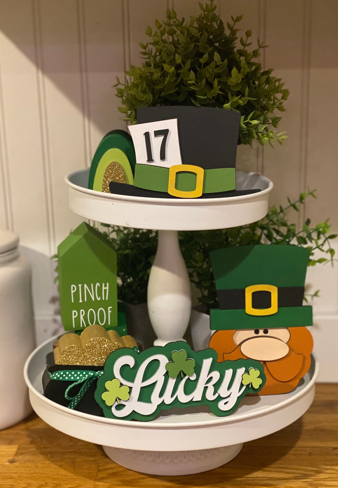 Leprechaun, Leprechaun Hat , St . Patrick's Day Decor, Tiered Tray ...