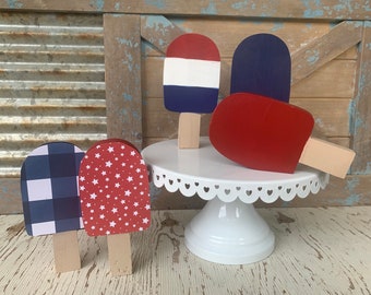 Set of 3 Patriotic Popsicles, 4th of July, Patriotic Popsicles, Summer ...