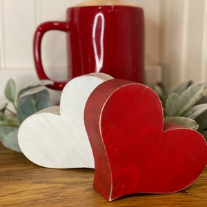 Rustic Wood Heart, Valentine’s, Pink , Red, White, Hearts, Wooden Heart ...