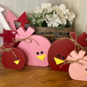 Whimsical Valentine Bird, Wooden Bird, Valentine Decor, Valentines Day ...