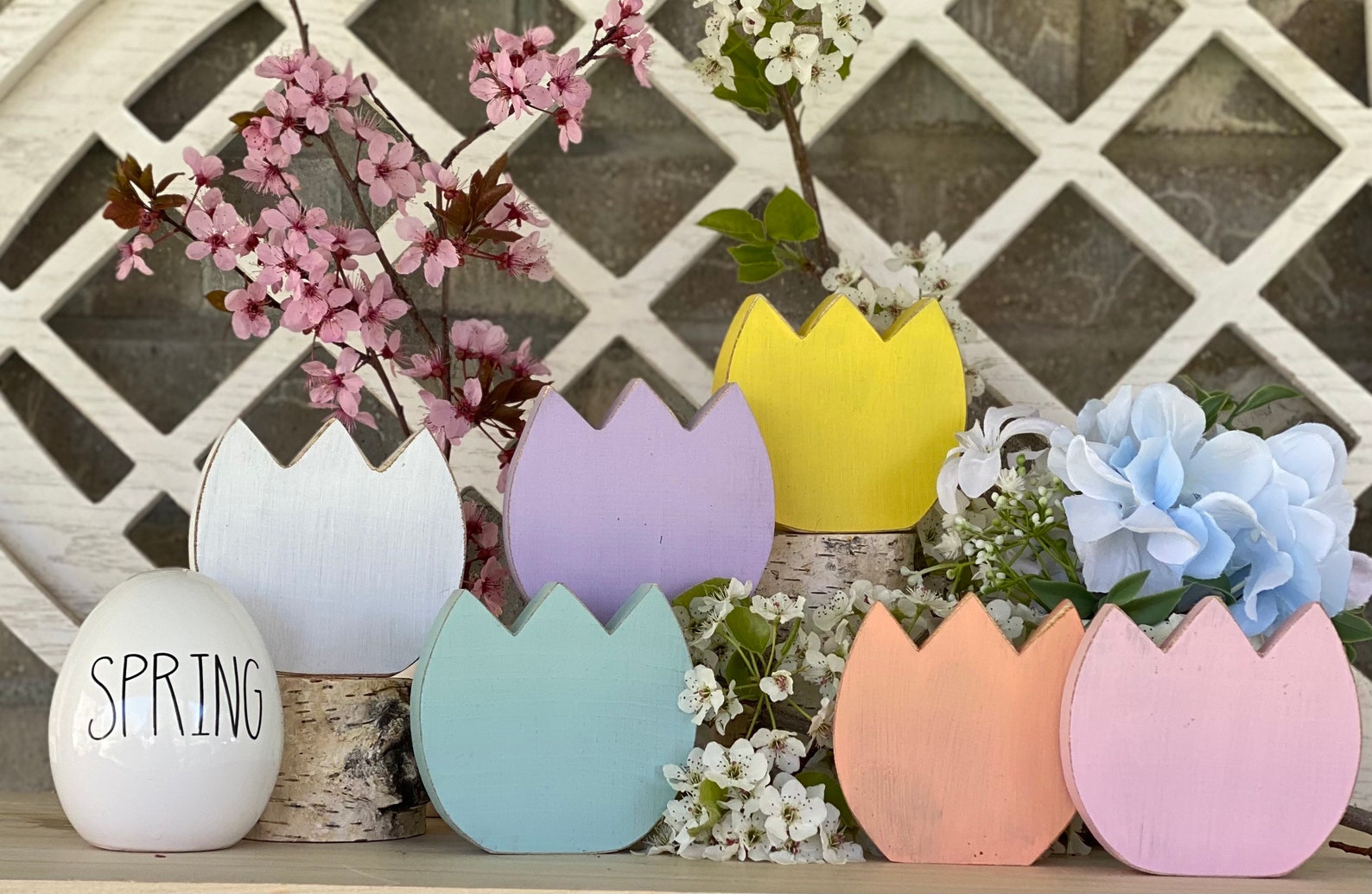 Rustic Wood Tulips Spring Decor Spring Wood Decor Wood - Etsy