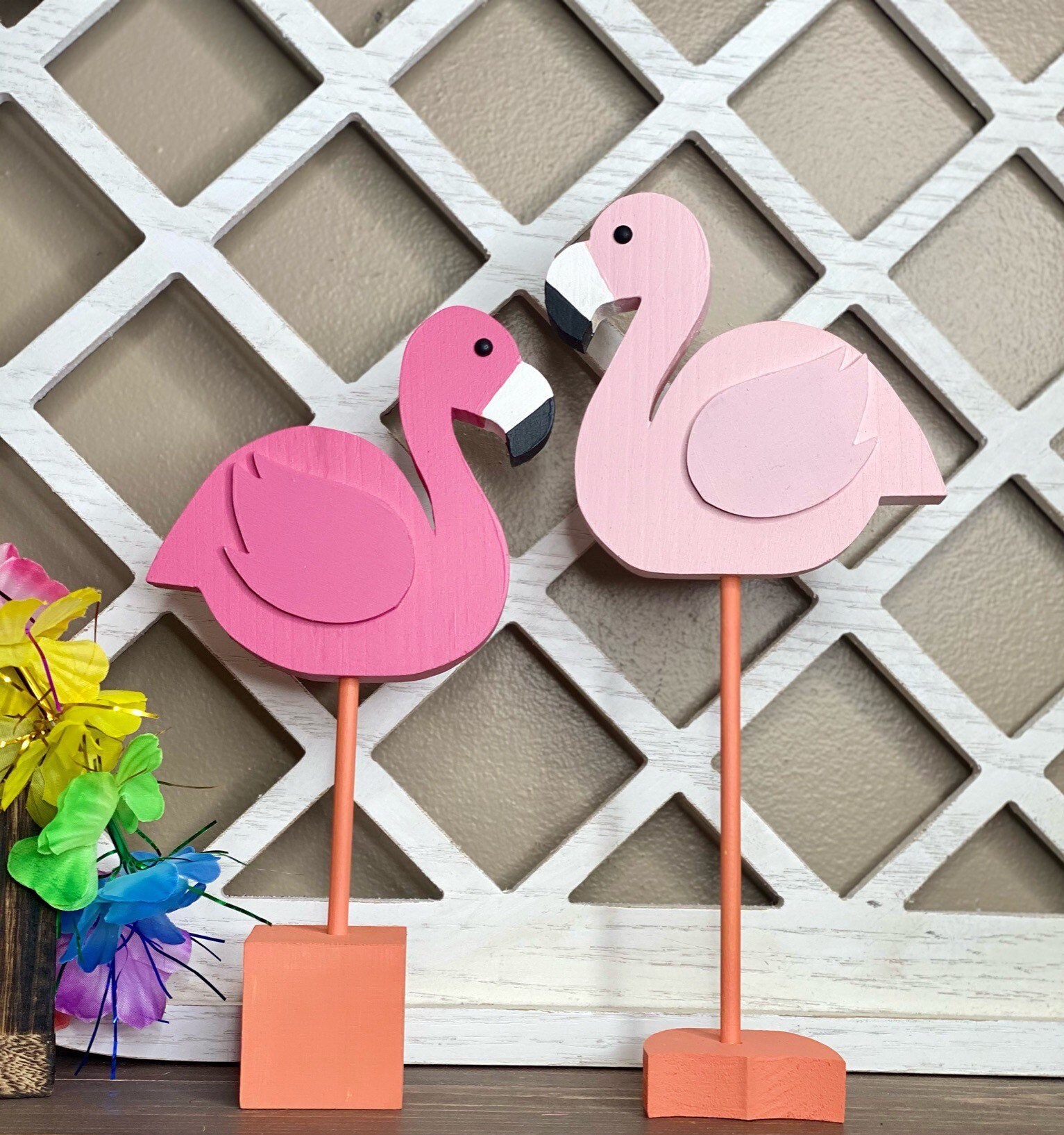 Flamingo Wood flamingo pool party Wood summer decor | Etsy
