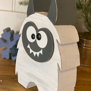 Yeti, Wood Yeti, Rustic Winter Decor, Winter Wood Decor, Winter Tier ...