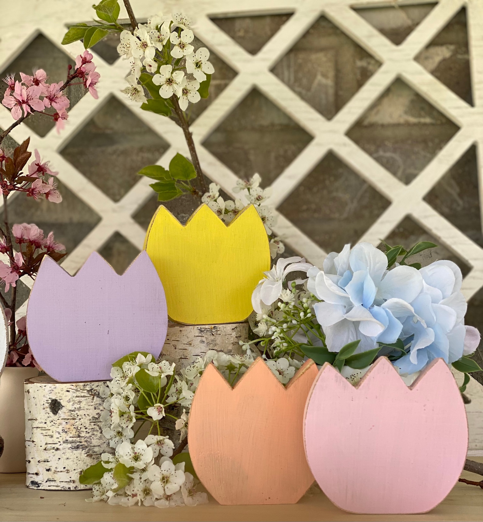 Rustic Wood Tulips Spring Decor Spring Wood Decor Wood | Etsy