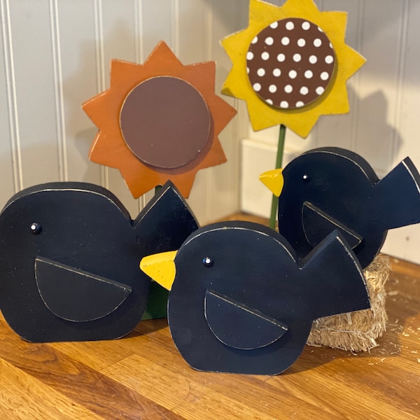 Wooden Crow - Etsy