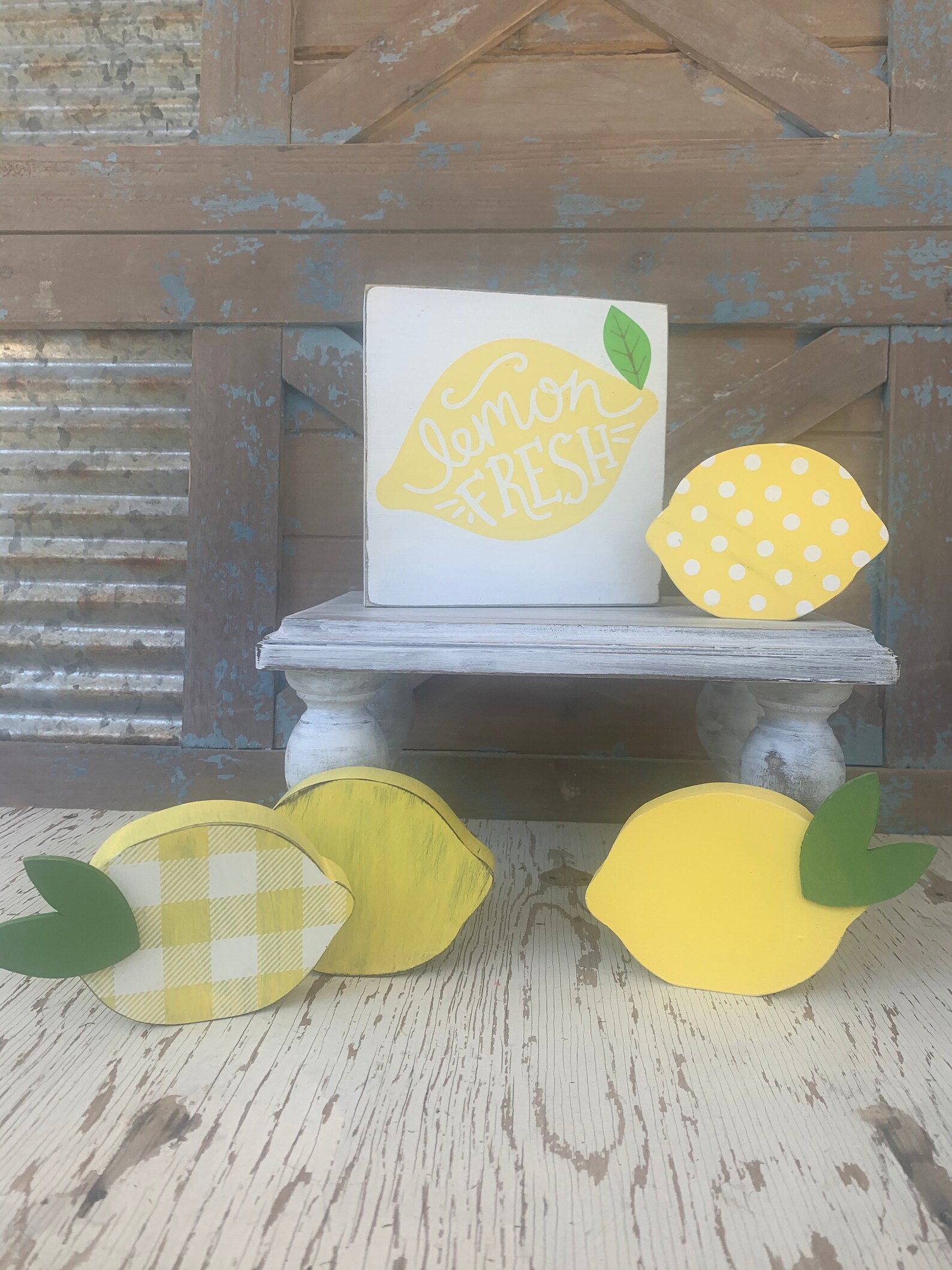 Lemons, Lemon Wood Sign, Wood Lemons, Summer Decor. Lemon Tiered Tray ...