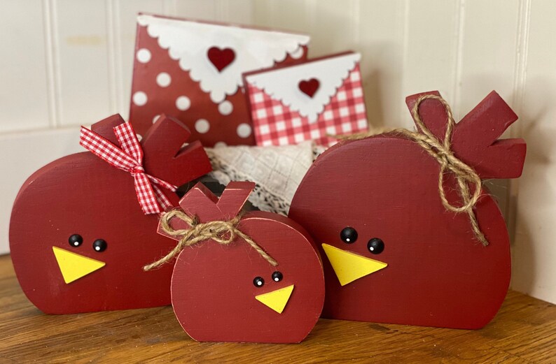 Whimsical Valentine Bird Wooden Bird Valentine Decor - Etsy