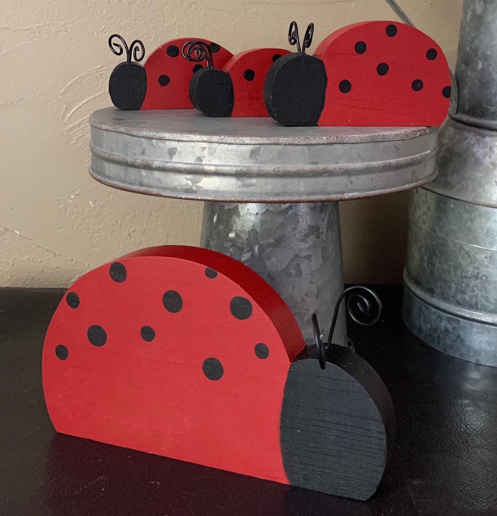 Ladybug decor wood lady bug Ladybugs Spring decor Summer | Etsy