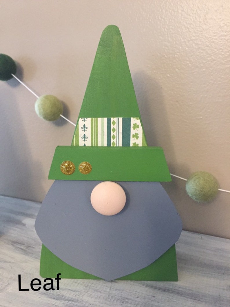 Wood Gnome, St Patricks Gnome, St Patty's Day Decor, Leprechaun, Wood ...