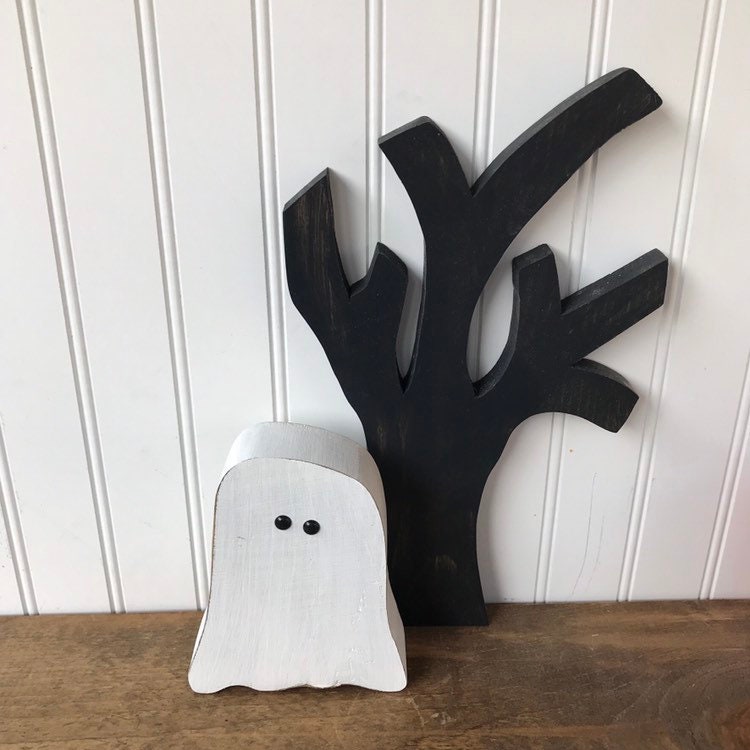 Wood Ghost, Cute Lil’ Spooky, Halloween Tier Tray Decor, Halloween Wood ...
