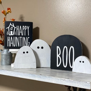 Halloween Mini Signs, Spooky, Boo, Trick or Treat, Hey Pumpkin, Happy ...