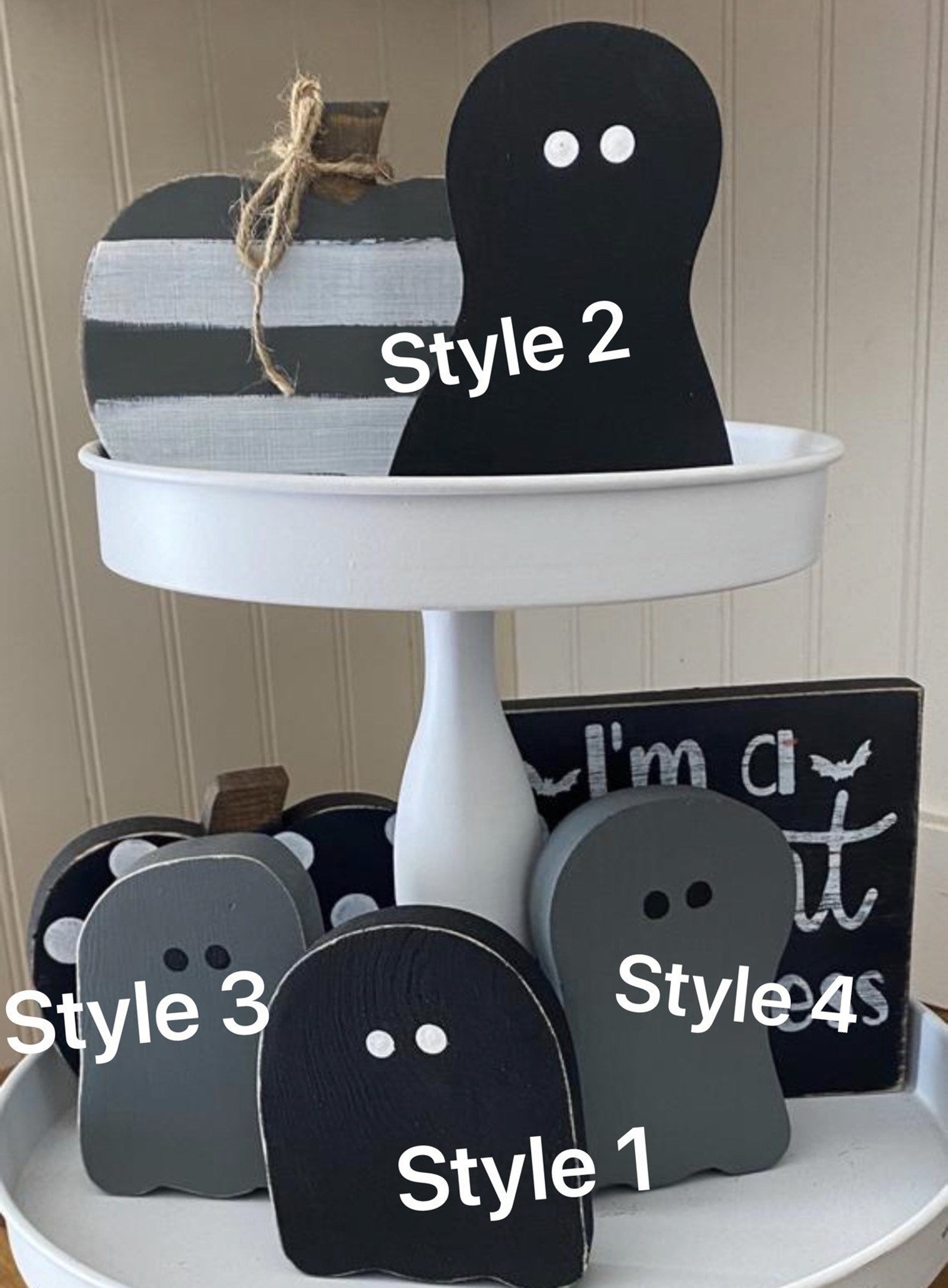 Gray or Black Mini Wood Ghost Wood Ghost Wood Ghosts | Etsy