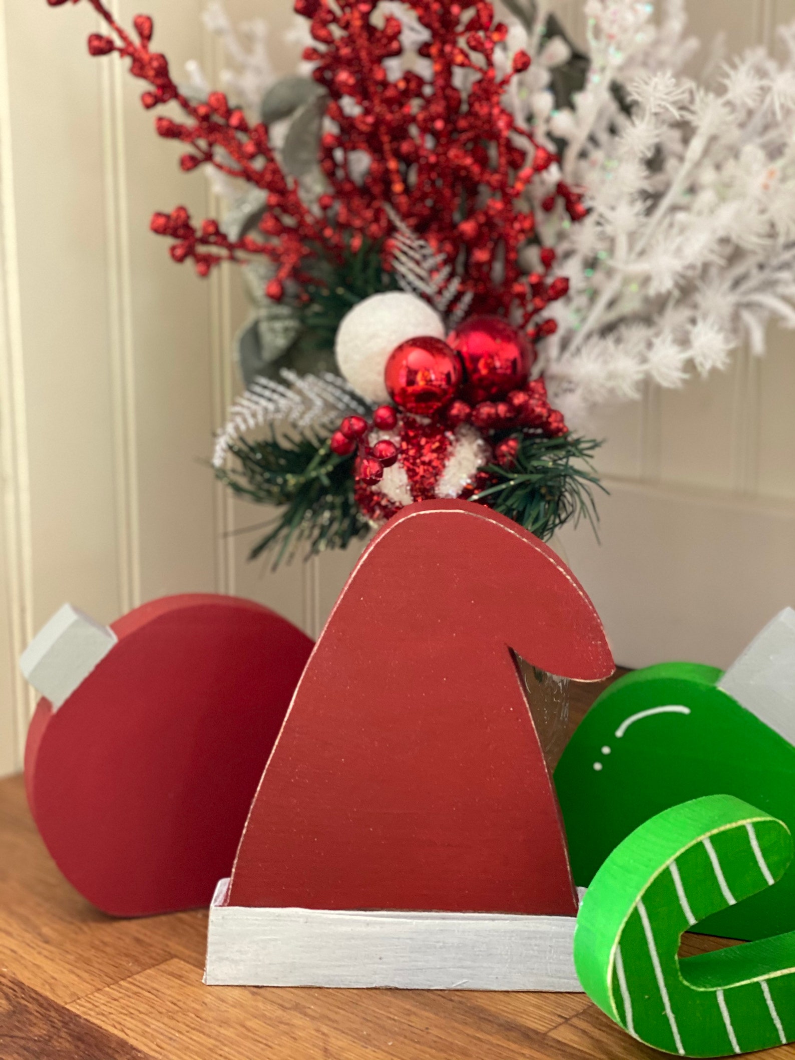 Rustic Skinny Santa Hat Wood Santa Hat Christmas Wood Decor | Etsy