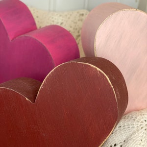 Rustic Wood Heart, Valentine’s, Pink , Red, White, Hearts, Wooden Heart ...