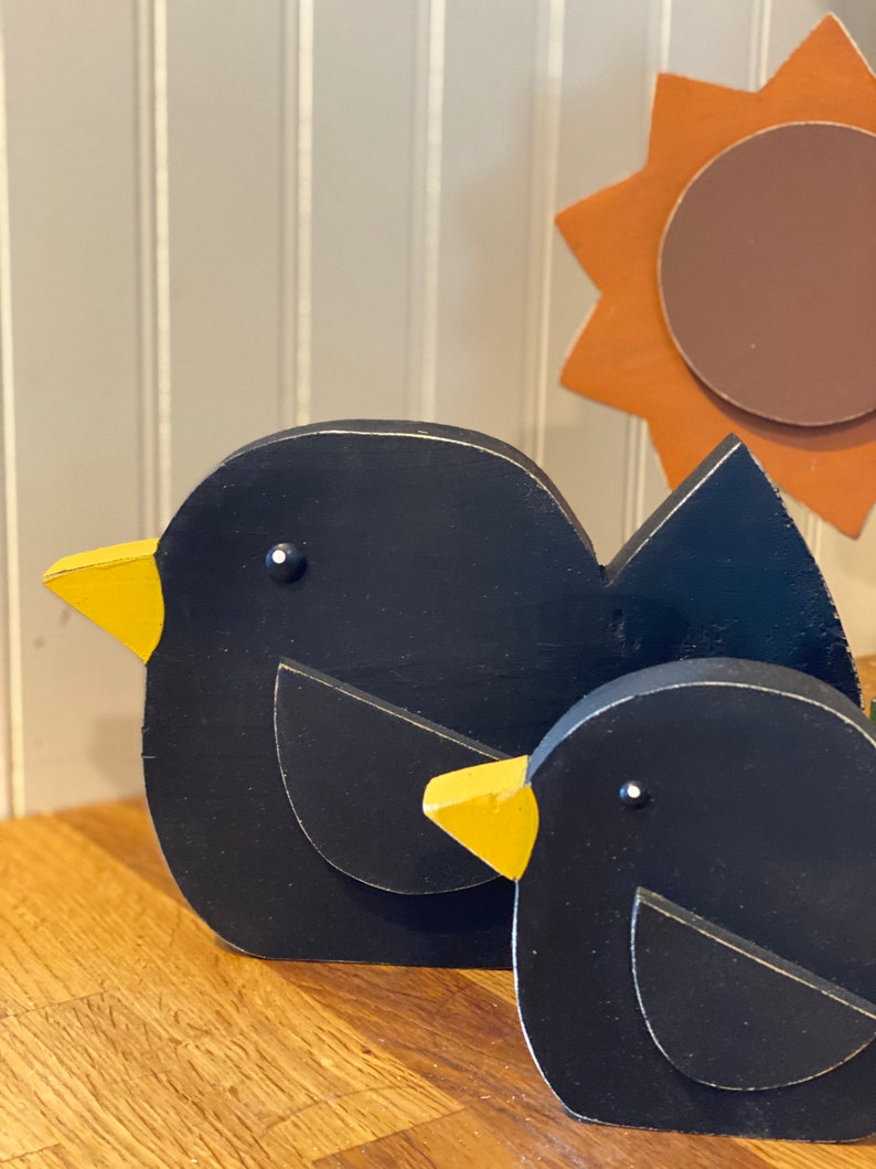 Rustic Wood Crows Fall Wood Decor Black Crows Rustic Decor - Etsy