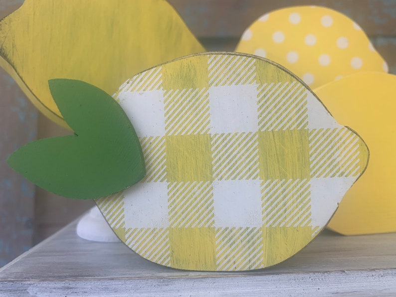 Lemons, Lemon Wood Sign, Wood Lemons, Summer Decor. Lemon Tiered Tray ...